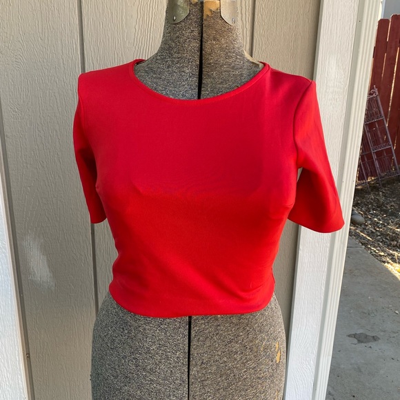 Express | Tops | Express Cherry Red Crop Top | Poshmark